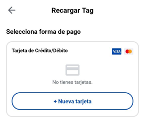 Registro de tarjetas para recarga en la App "Tu Tag Pase" – PASE